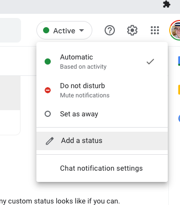 Google Chat's custom statuses are now live on mobile devices