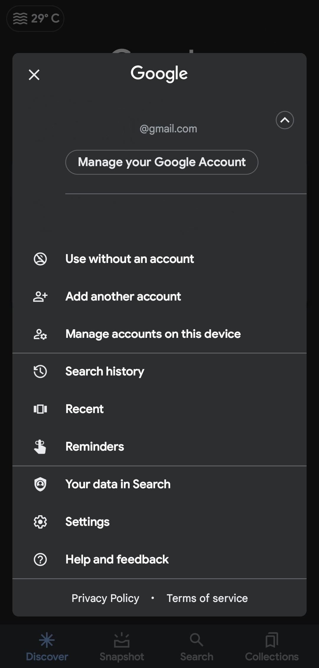 How to find your Google account settings in the Google app for Android
