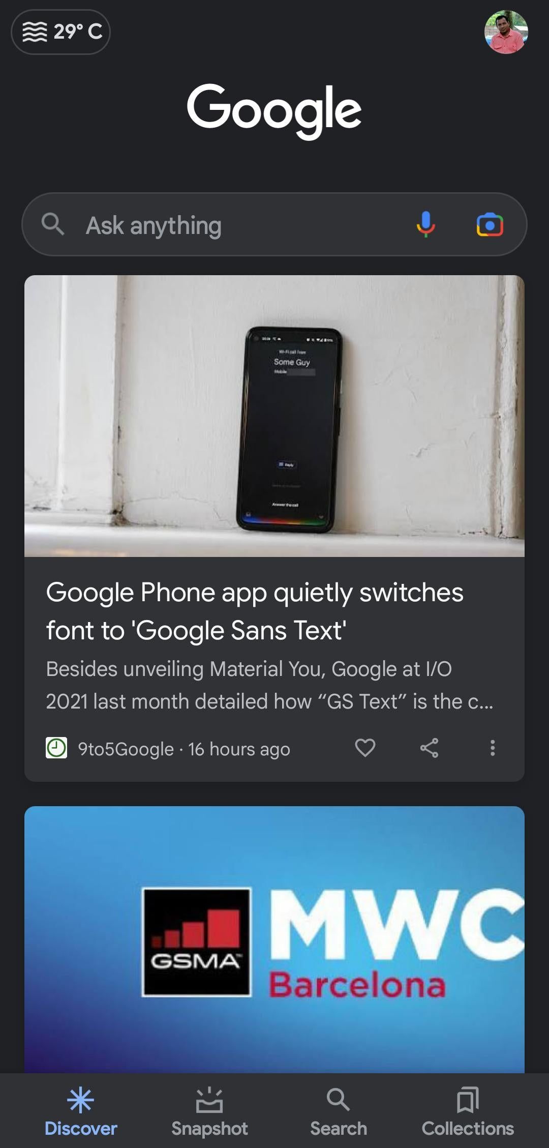 How to find your Google account settings in the Google app for Android