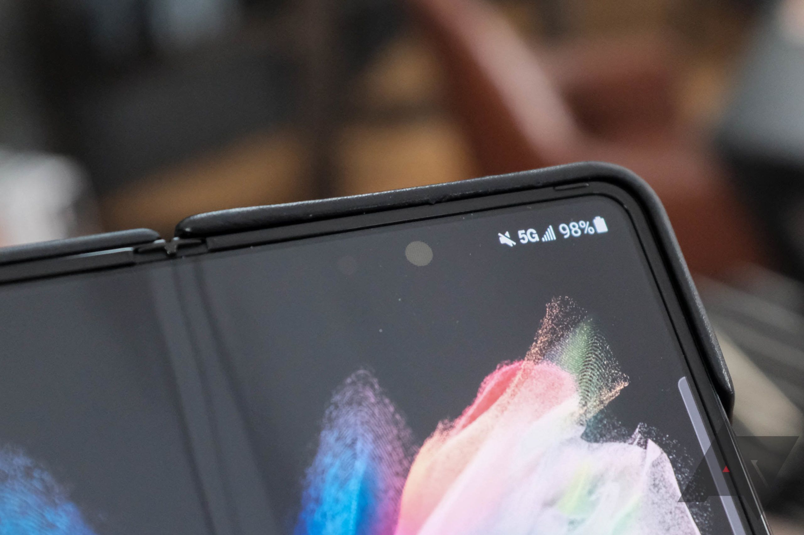 This is what the in-display camera on the Galaxy Z Fold3 looks like