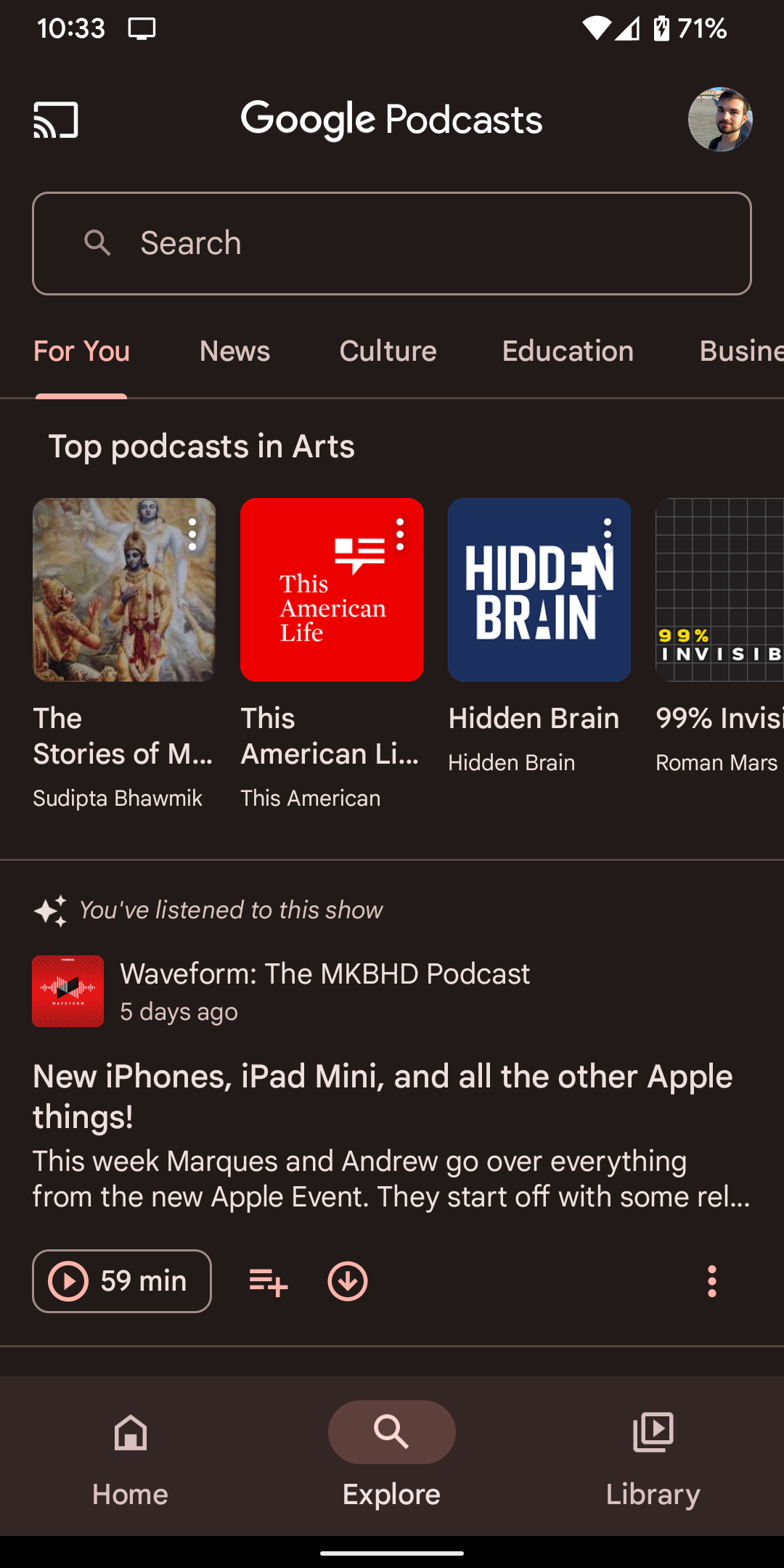 Listen up: Google Podcasts now has a Material You interface