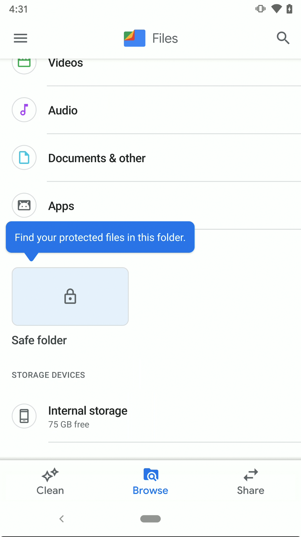 Safe Folder feature officially rolling out in latest Files by Google ...