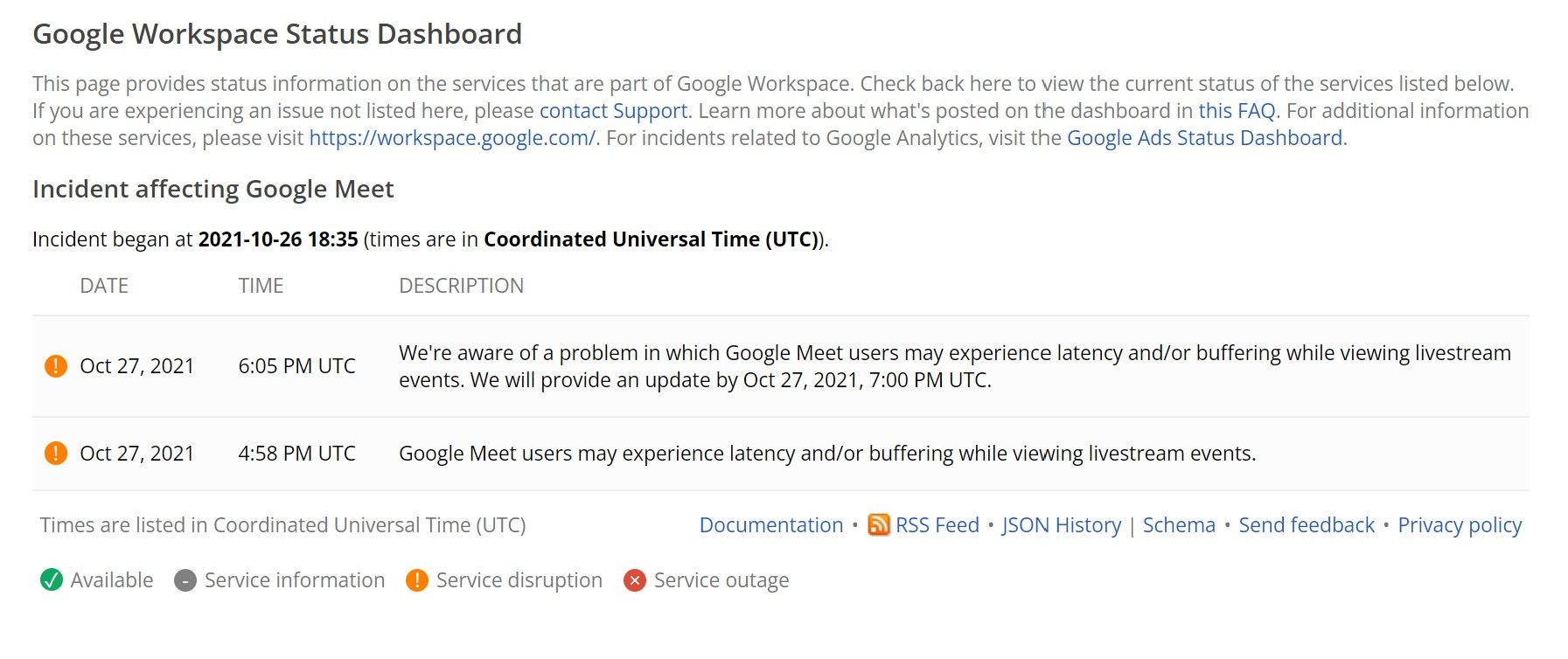 Google Meet livestreams are back to normal