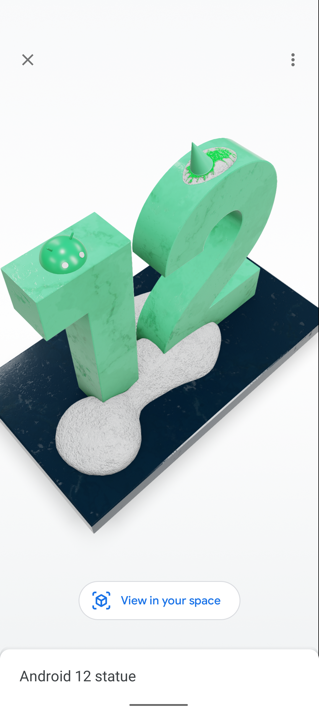 Google dumped a snow cone on its new 3D Android 12 statue, and that's ...