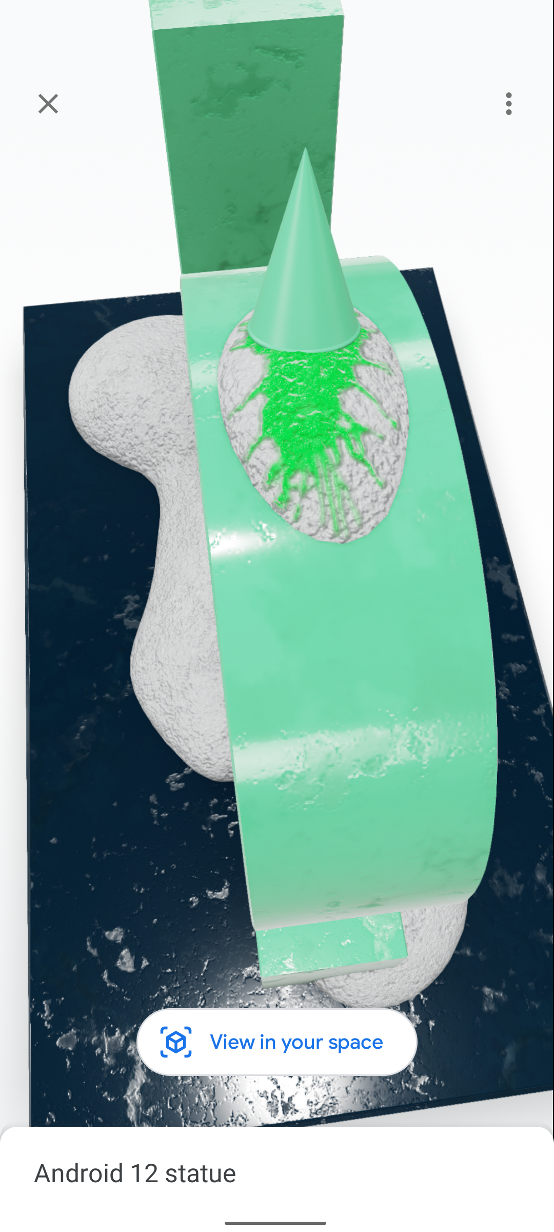 Google dumped a snow cone on its new 3D Android 12 statue, and that's ...