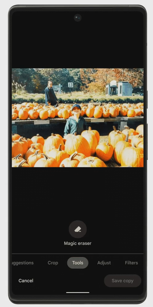 The Pixel 6 has a Magic Eraser feature that removes photobombers with ...