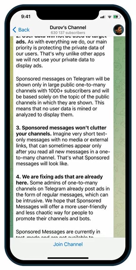 Telegram's getting ads, and here's what to expect from them