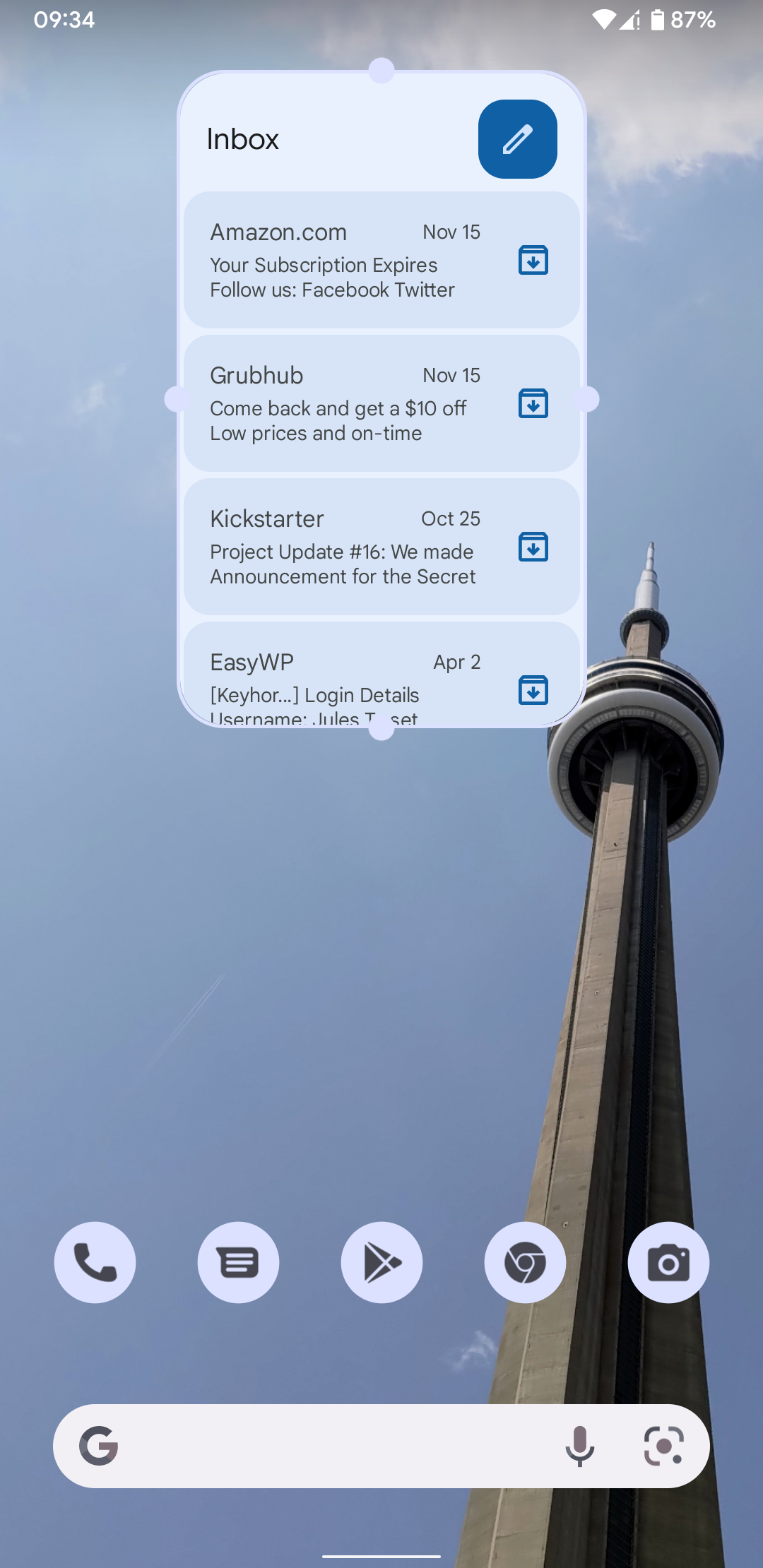 Gmail's Material You widget is looking good and now rolling out on the ...