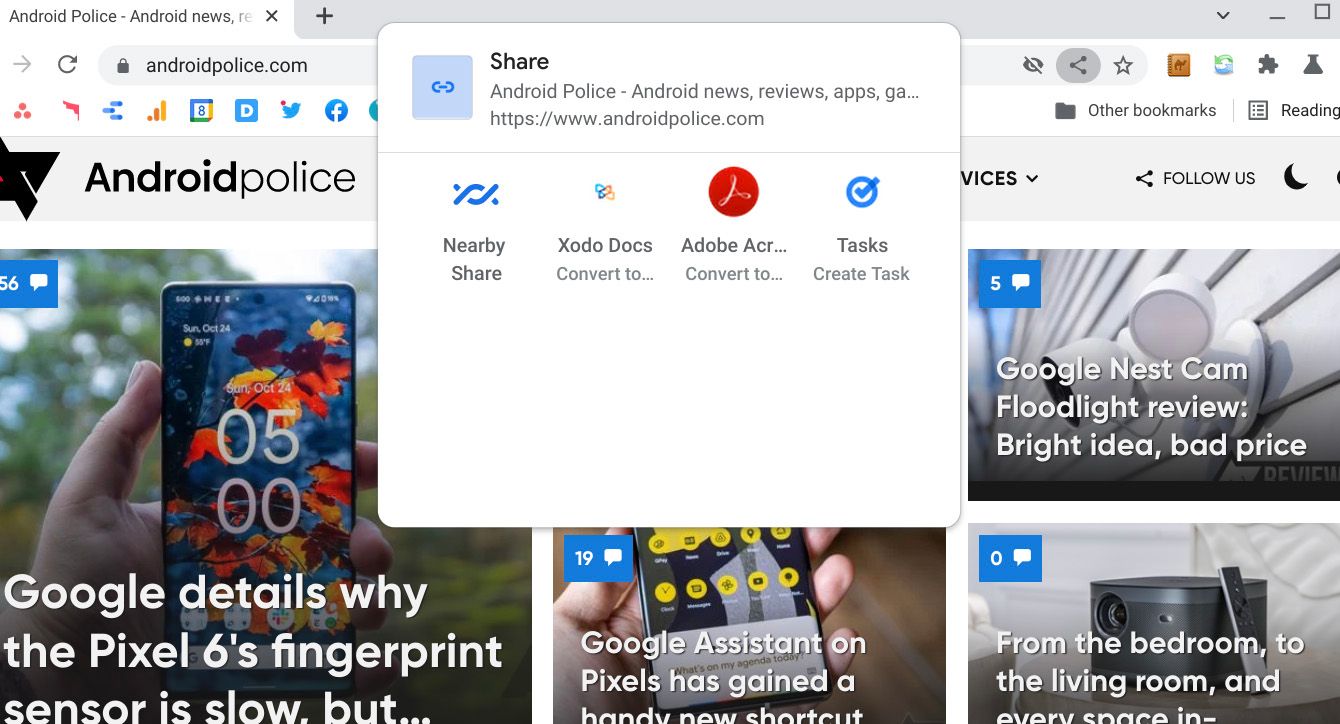 Chrome OS tests a feature that makes the new Share Hub menu a little ...