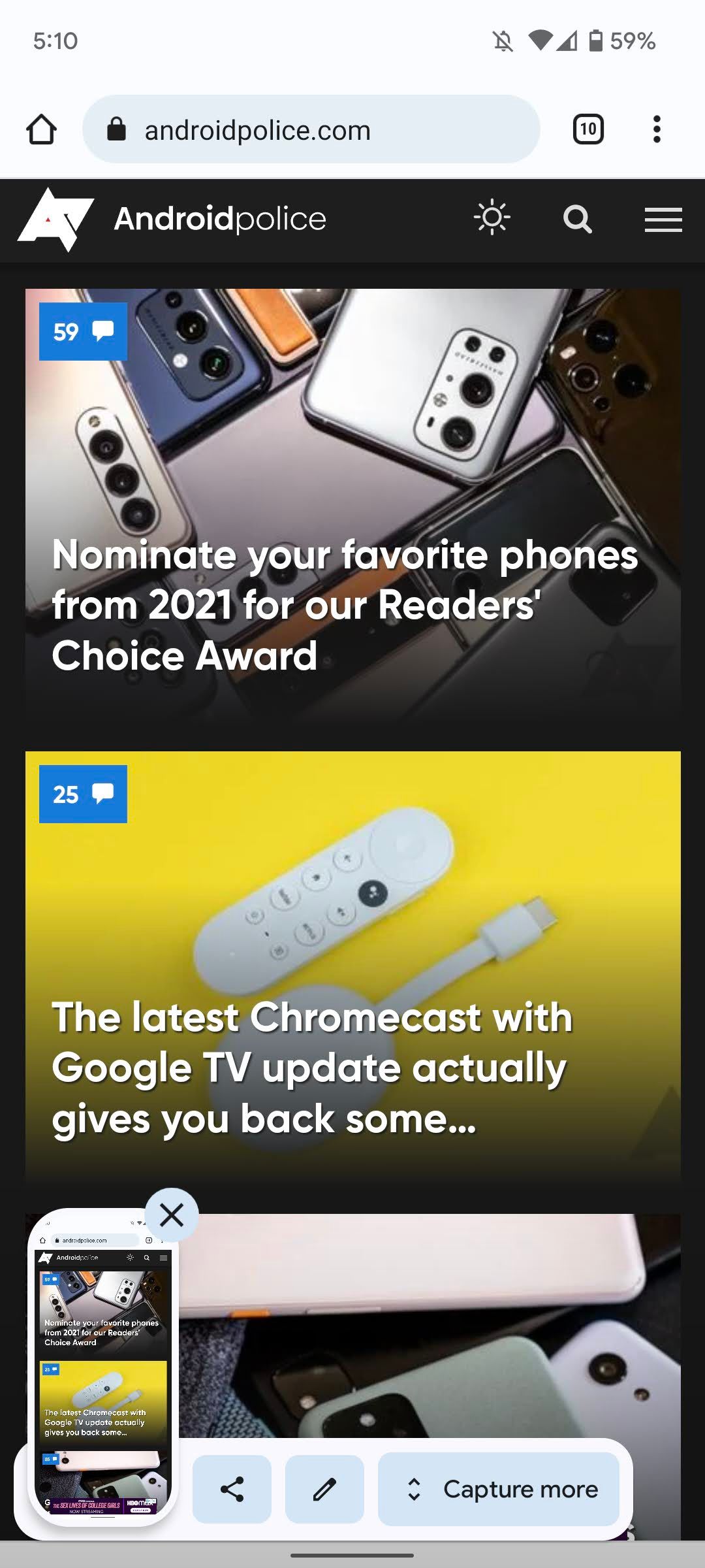 Chrome finally works with Android 12's scrolling screenshot tool