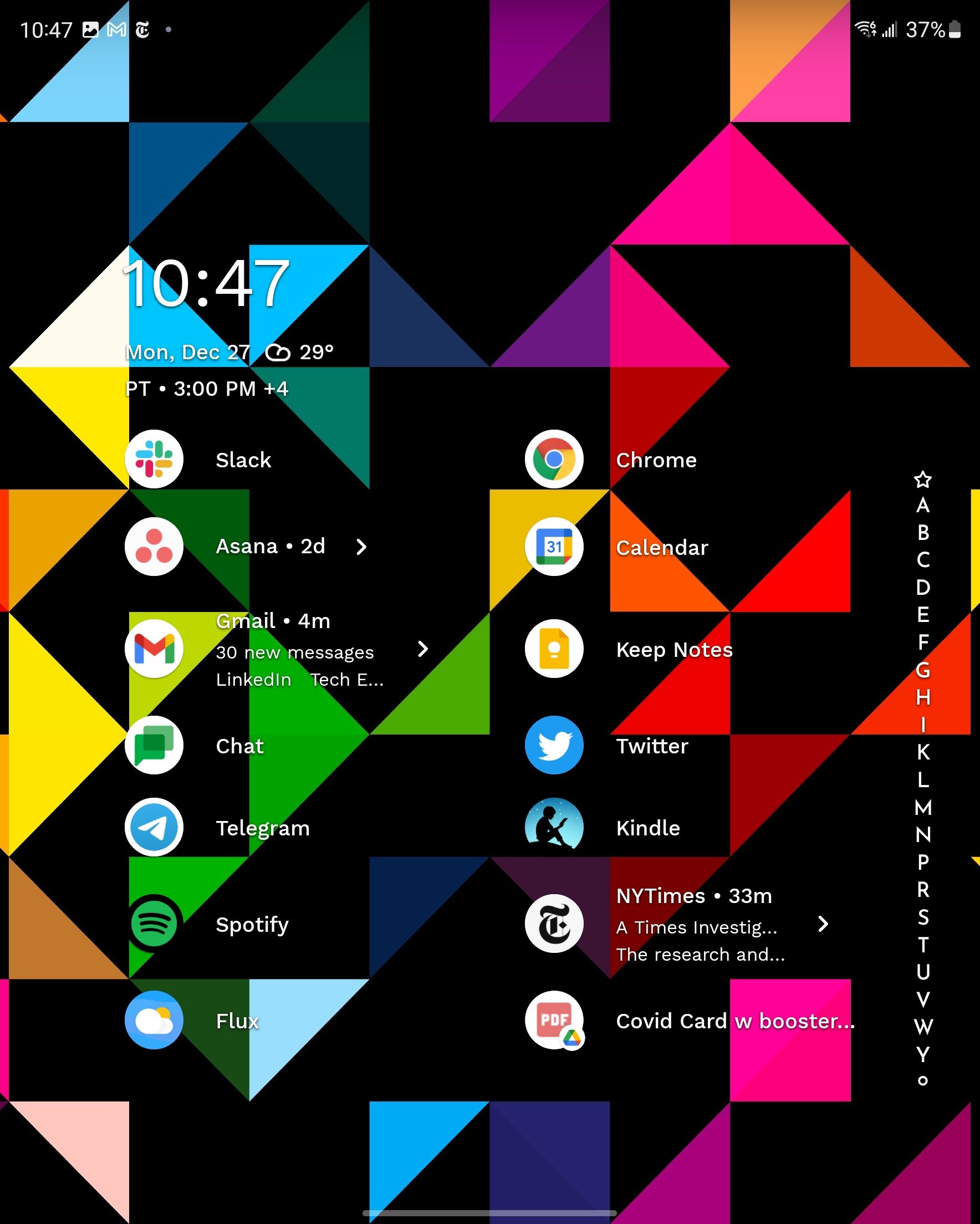 Niagara Launcher is your best choice for a tall or folding phone