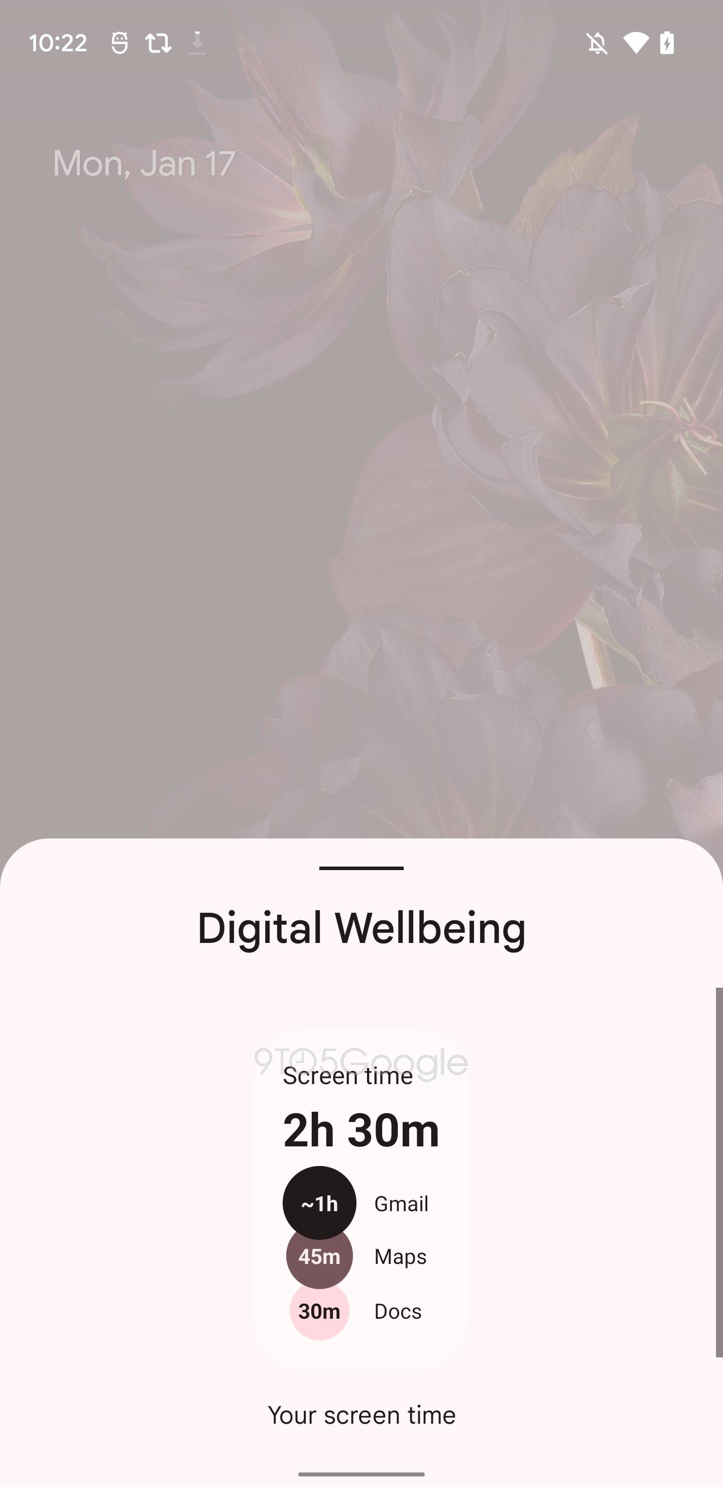 Google is working on a 'Your screen time' Digital Wellbeing widget