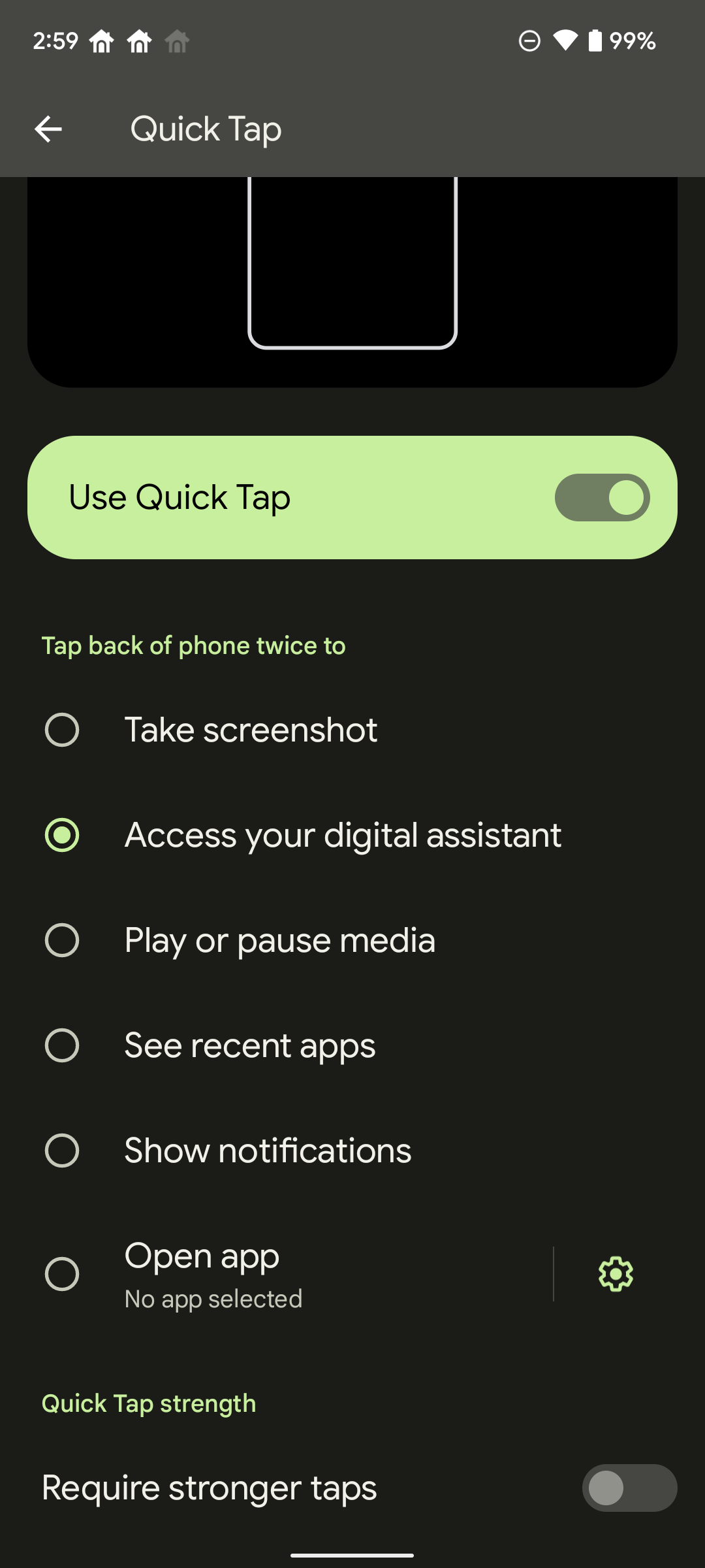 Android 13 DP1 adds flashlight toggle to Quick Tap