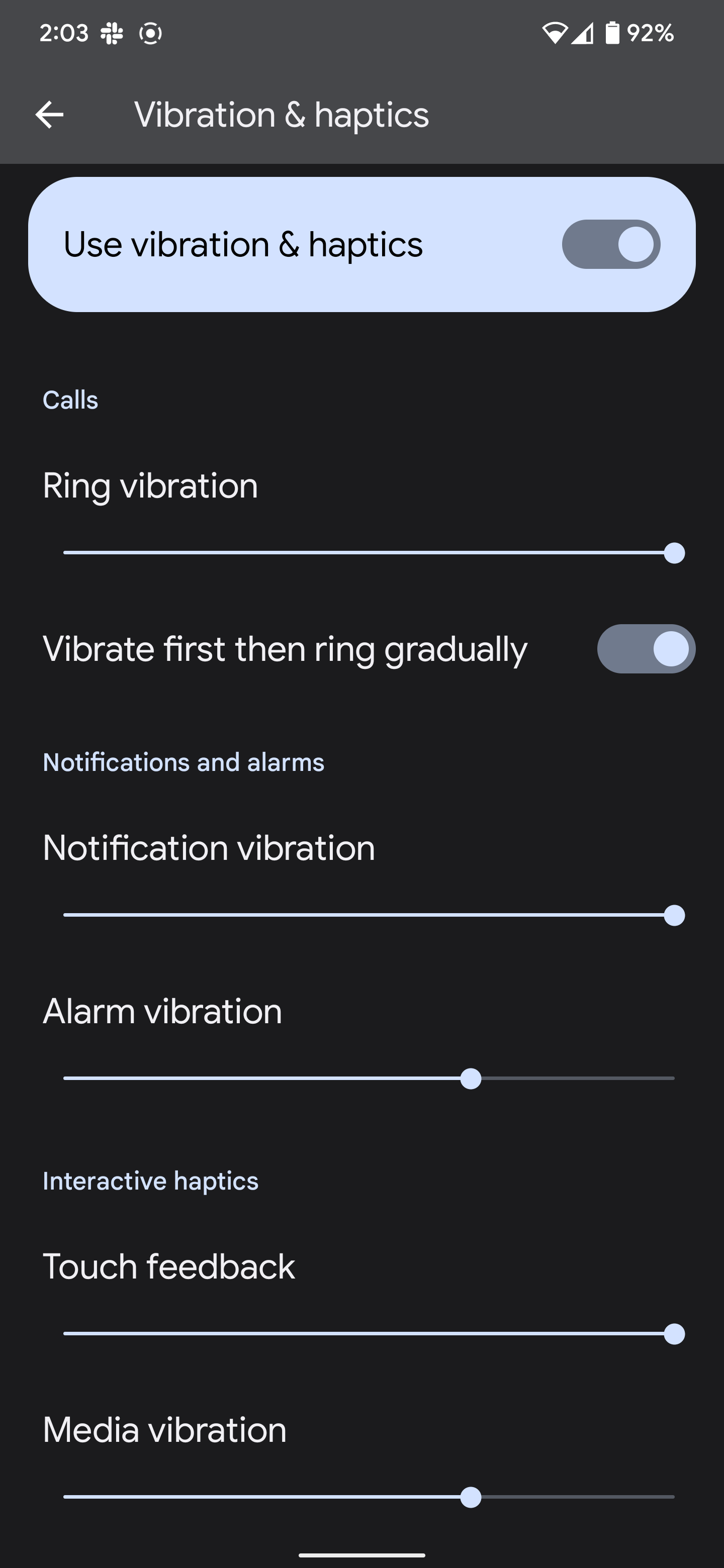 Android 13 DP2 has —bzzt— new vibration and —bzzt— haptics settings