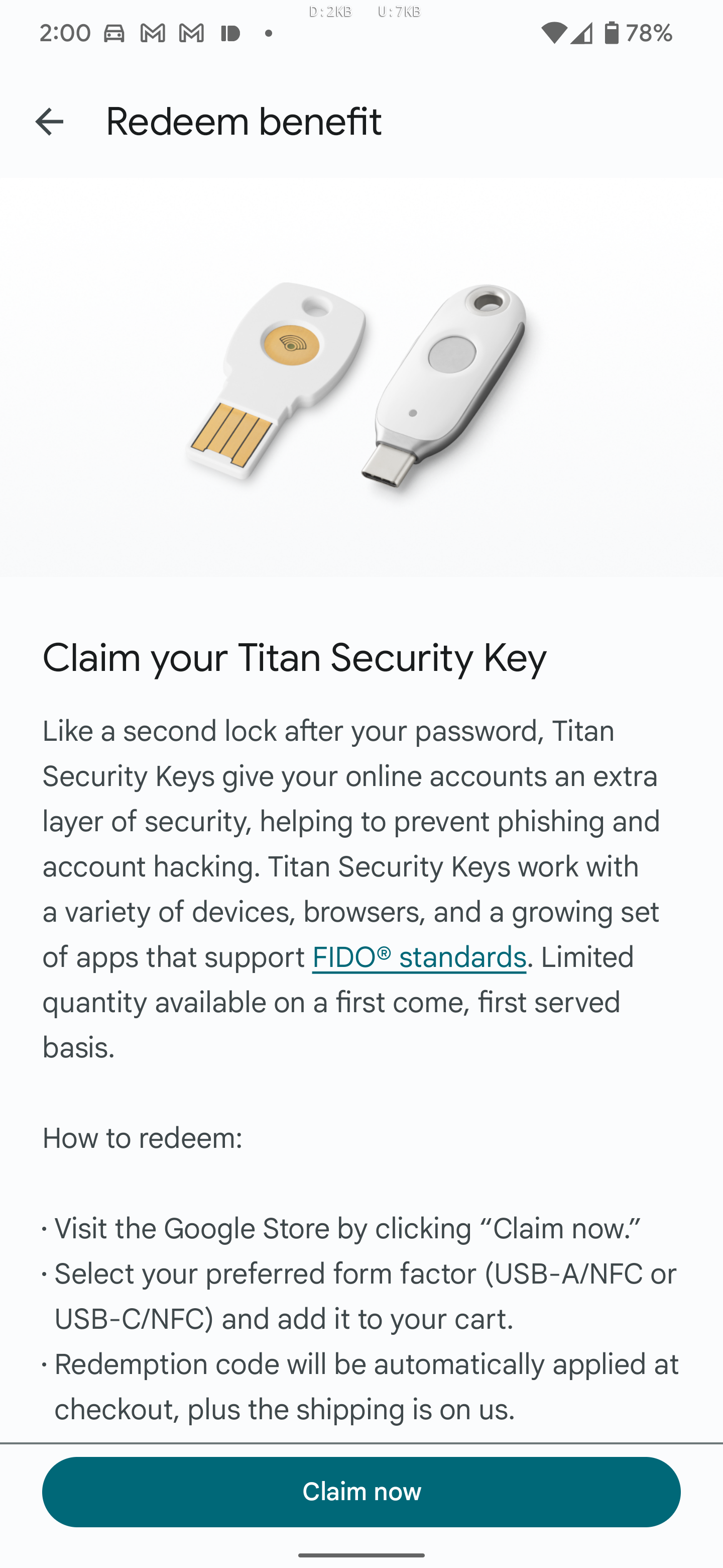 Premium Google One subscribers can get a free Titan 2FA key Premium Google One subscribers can get a free Titan 2FA key