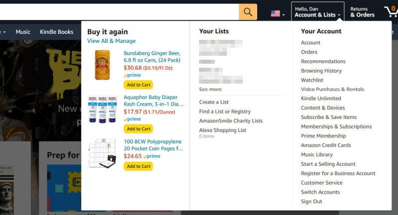 How to quickly reorder items on Amazon