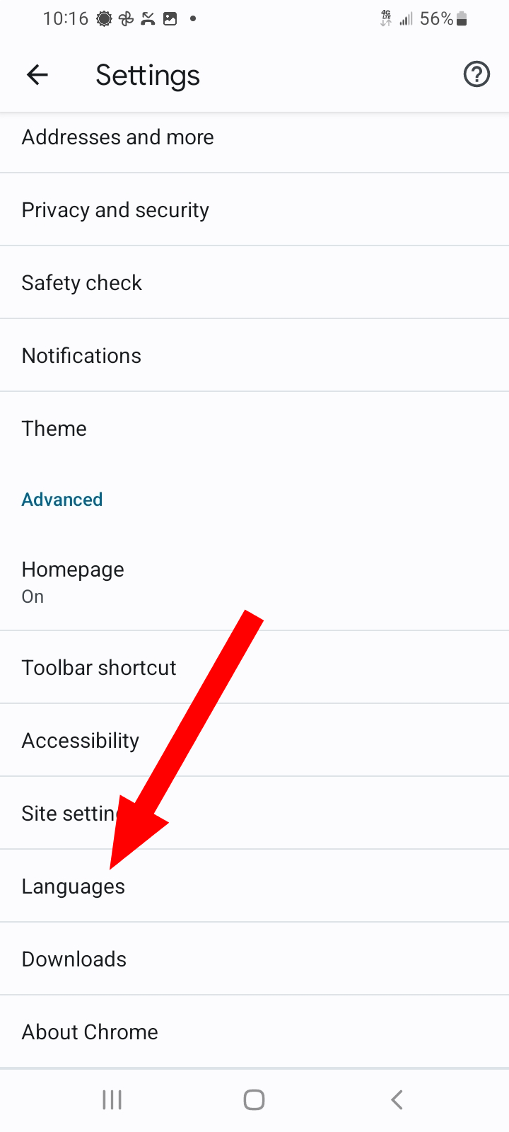 How to change the language in the Google Chrome browser