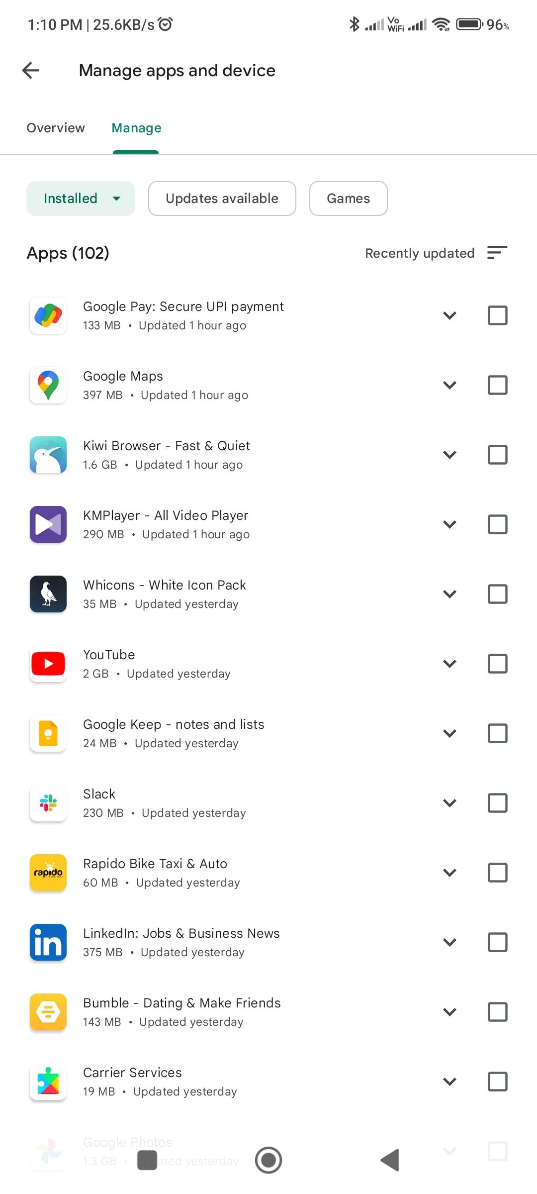 Google Play Store isn’t showing all of your recently updated apps