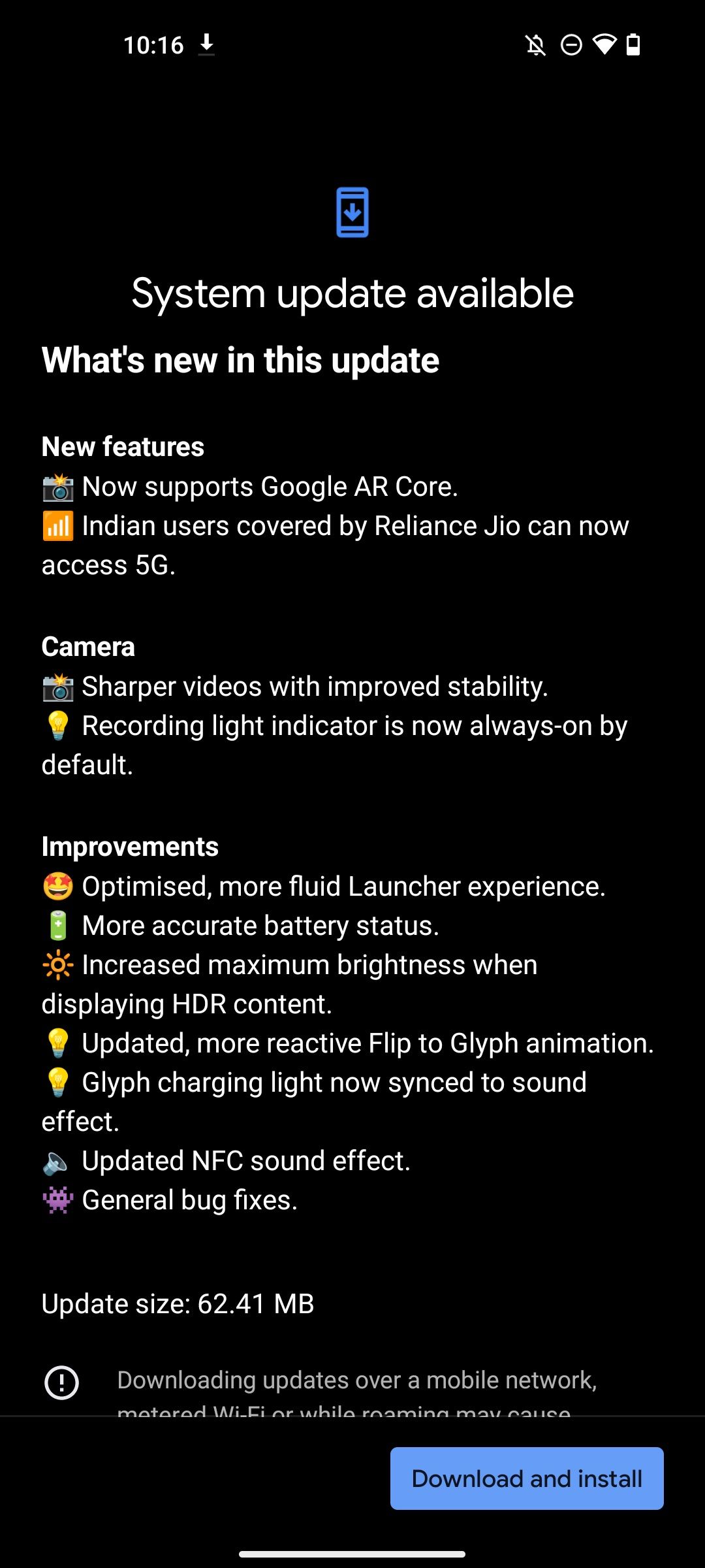 Nothing Phone 1's latest update tweaks the Glyph lighting effect