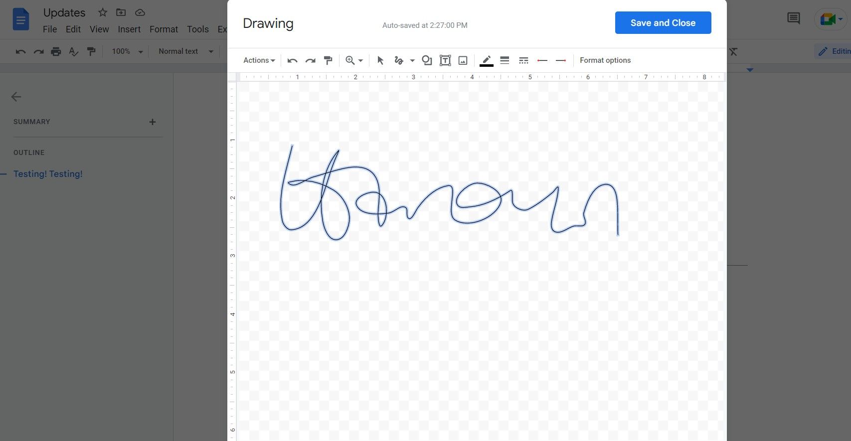 How to create and add your signature to a Google Doc