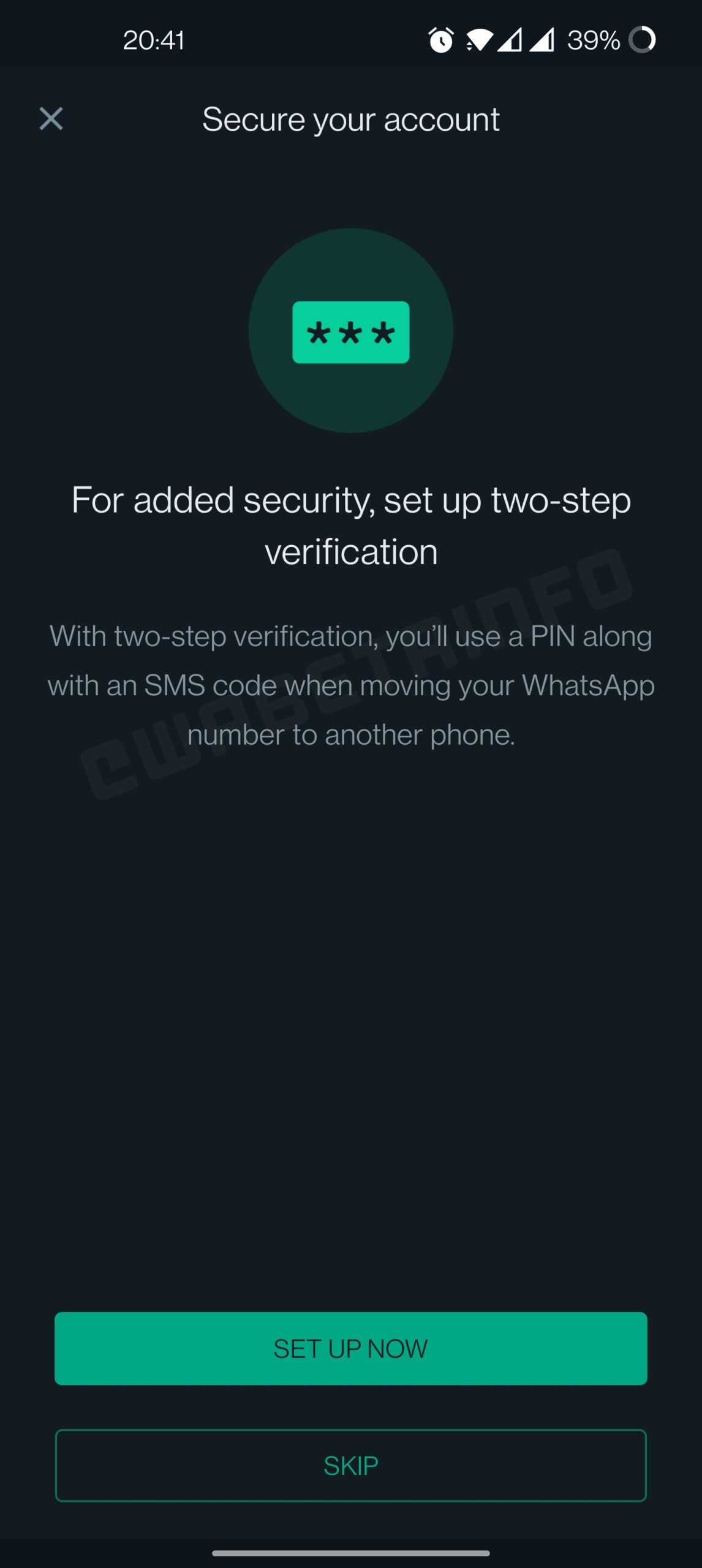 WhatsApp would really, really, pretty-please like you to enable 2FA WhatsApp would really, really, pretty-please like you to enable 2FA