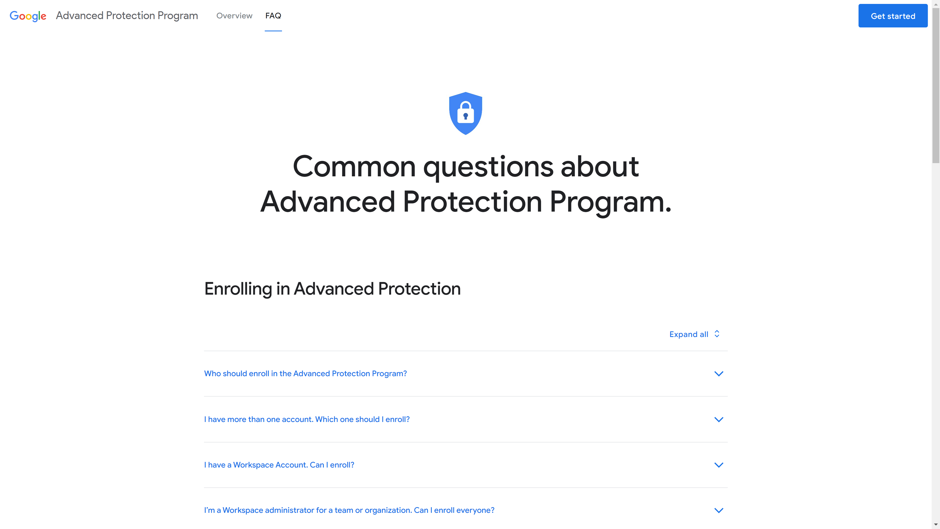 What is the Google Advanced Protection Program?