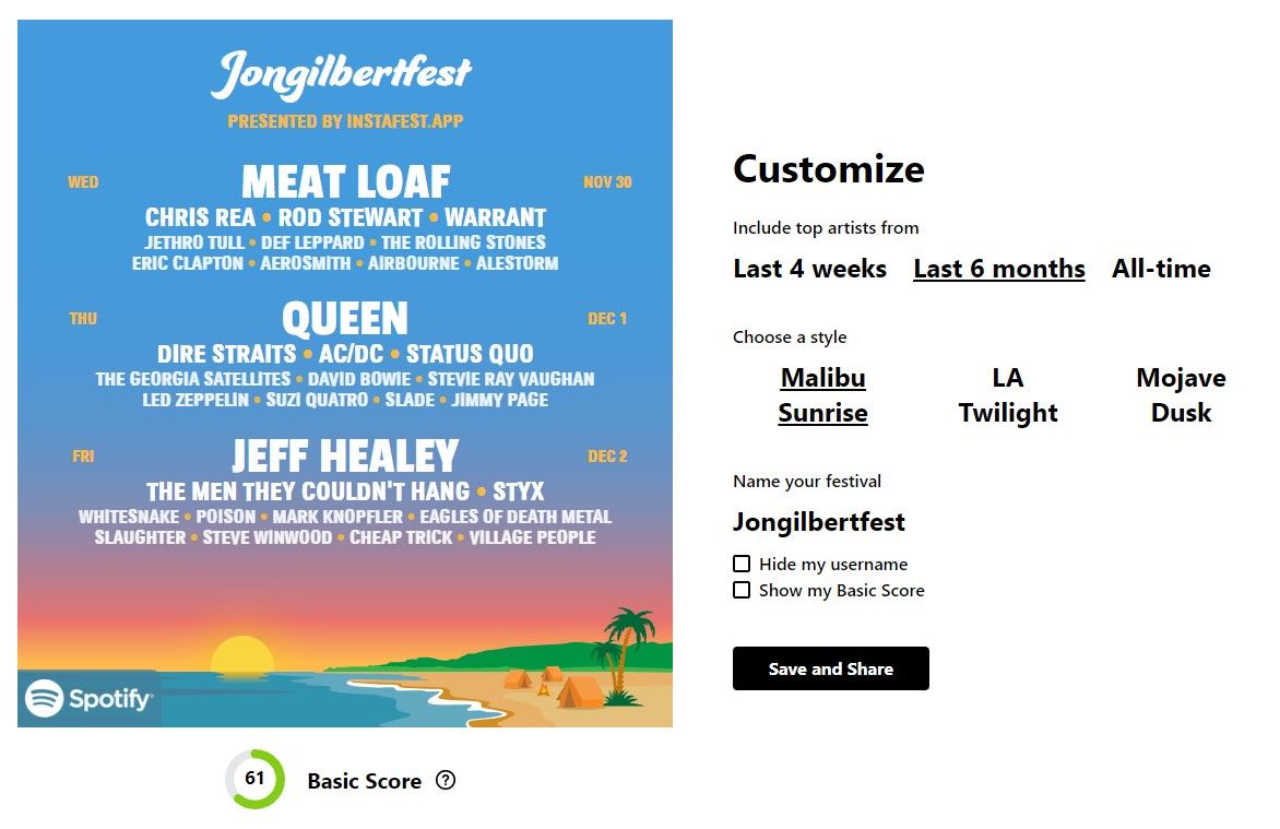 How to create your ideal festival lineup with Instafest and Spotify