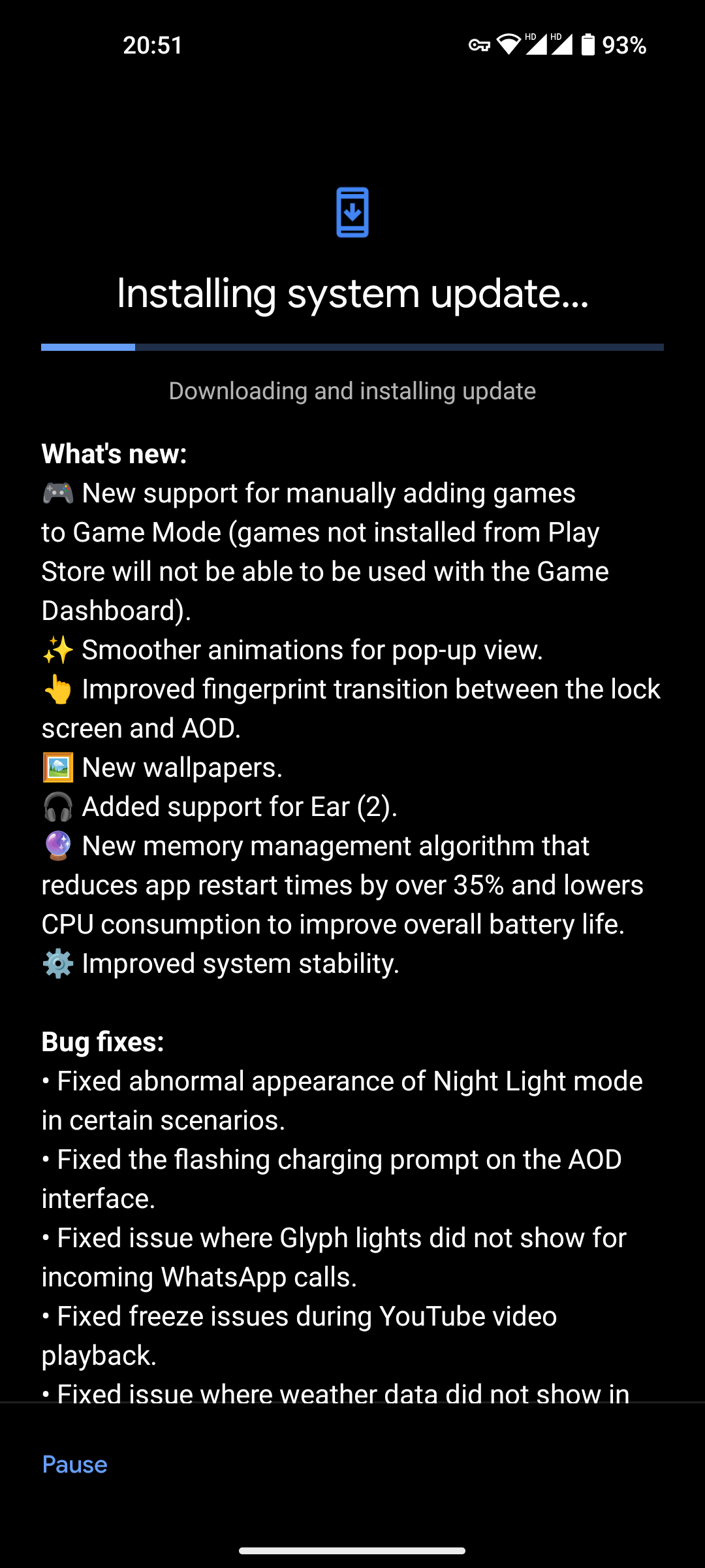 Latest Nothing Phone 1 update brings vibrant new wallpapers