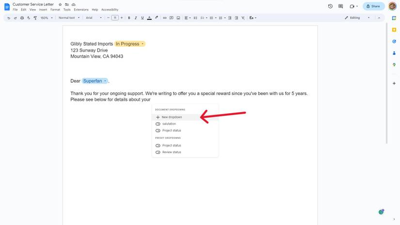 Google Docs: How to add drop-down menus to your document