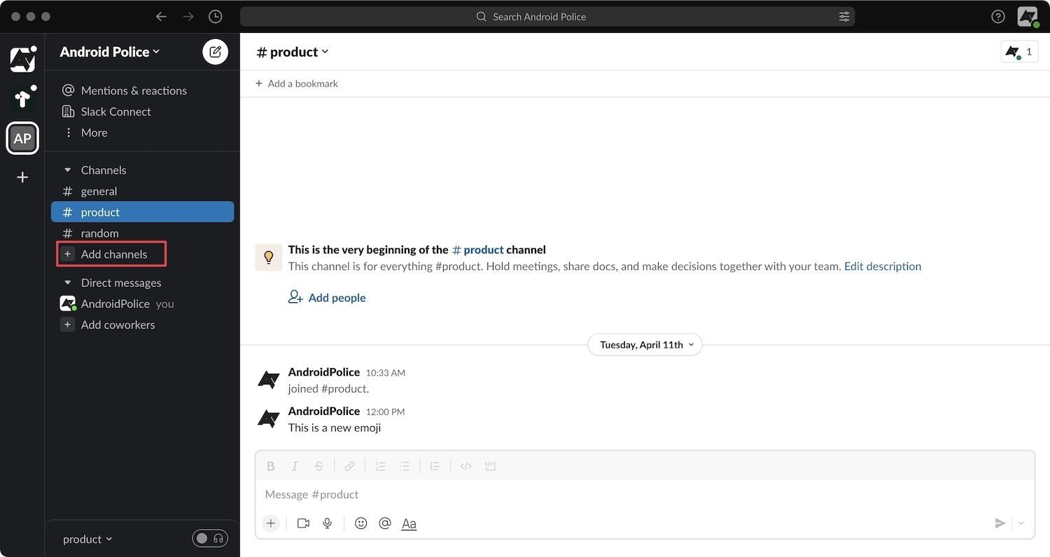 How to create a new Slack channel in your workspace