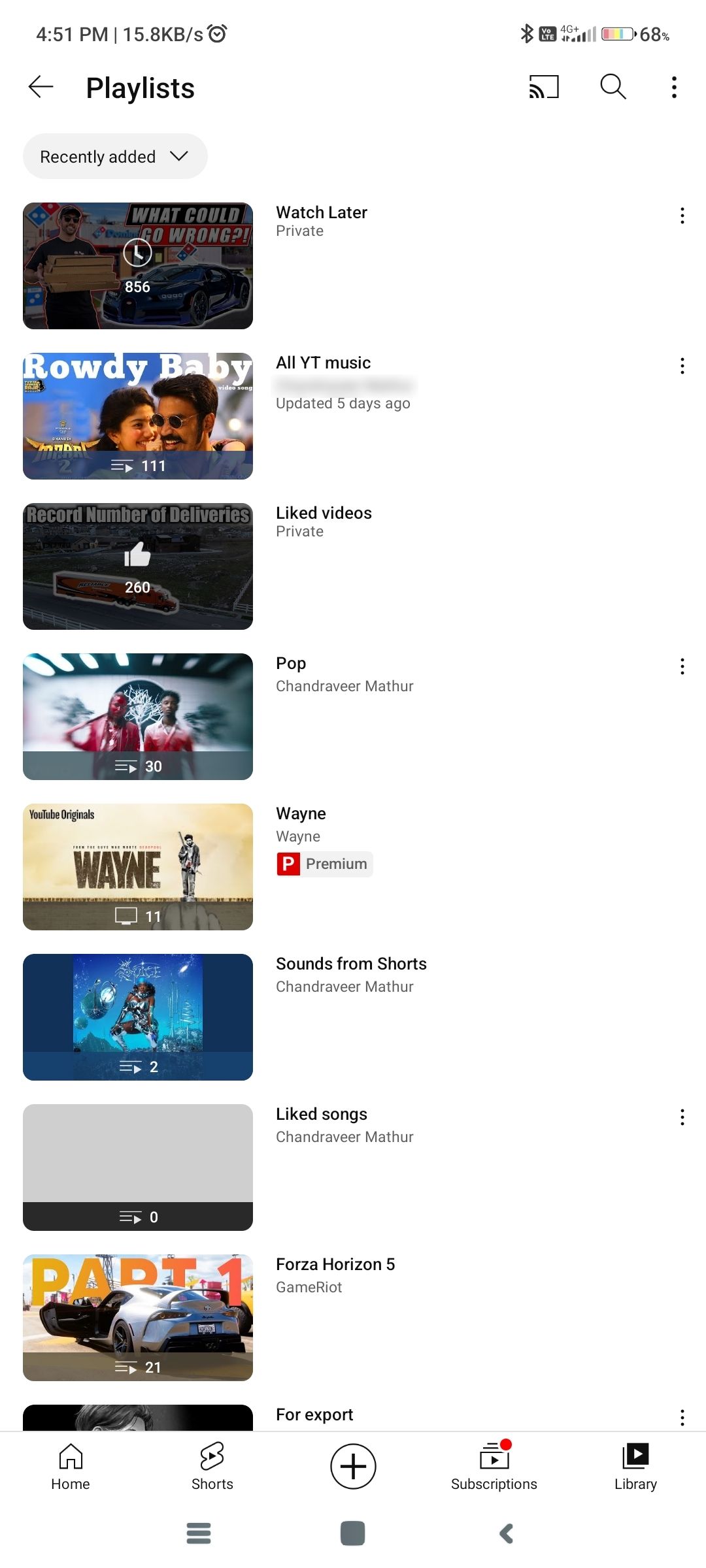 The YouTube app has a new Library tab UI