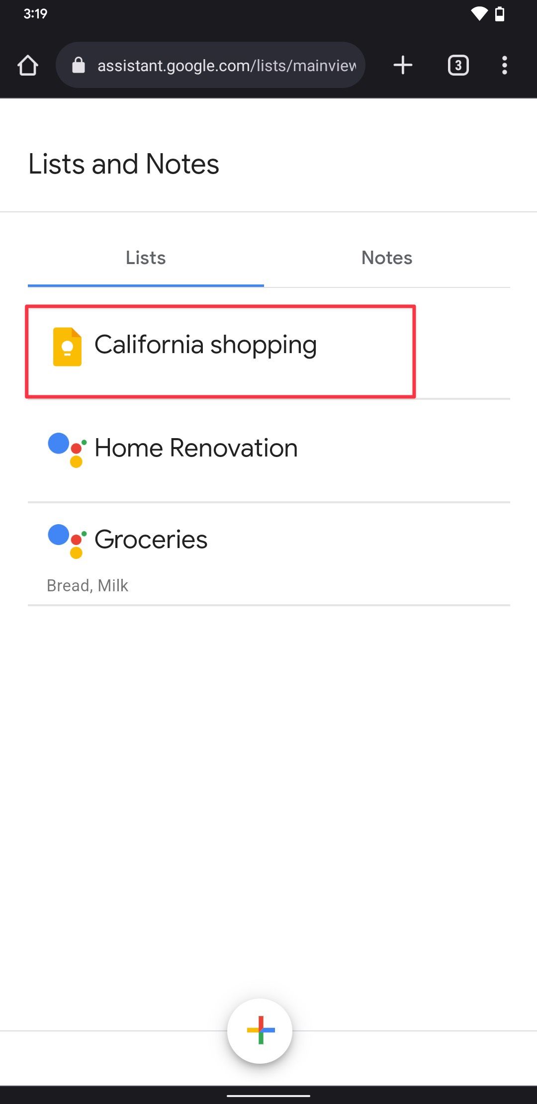 How to use Google Shopping List