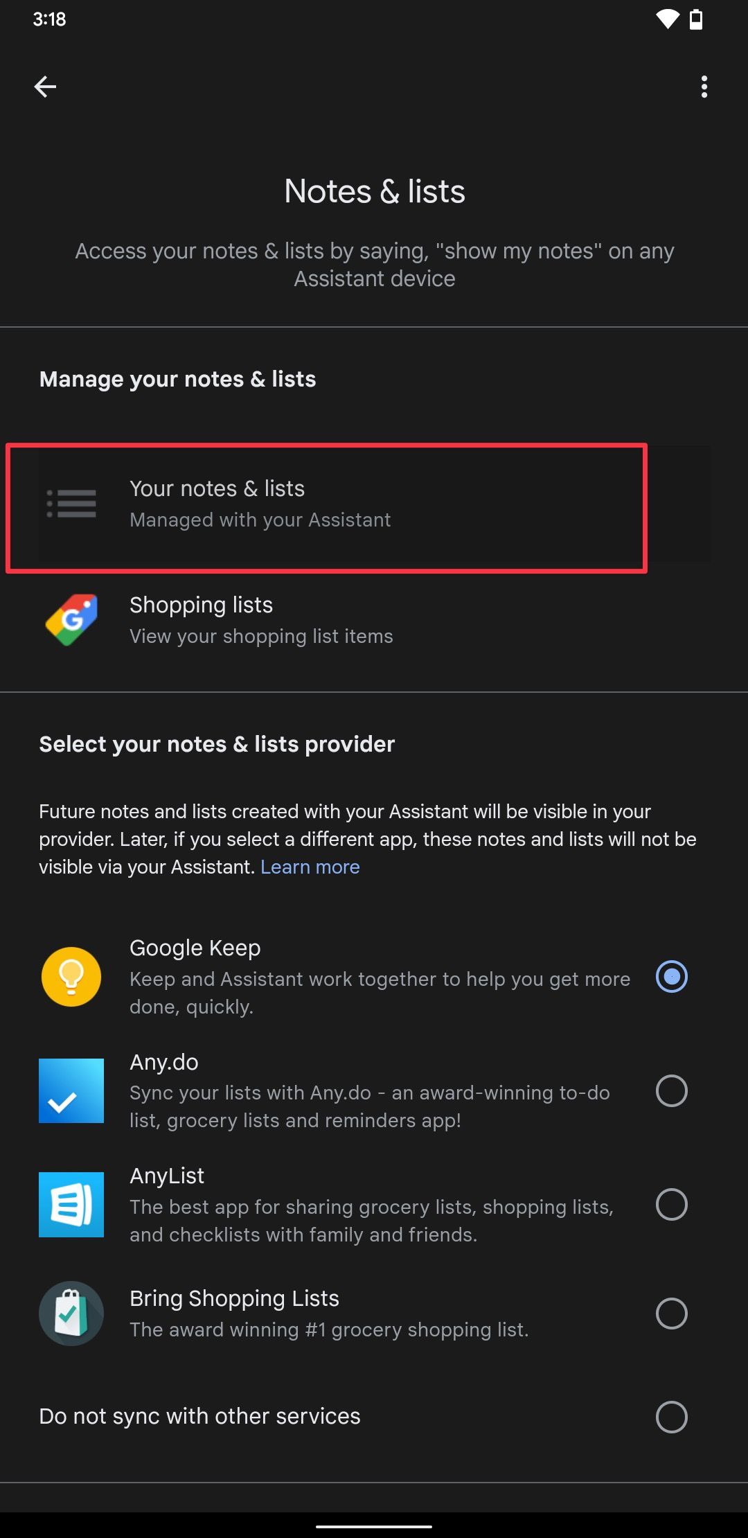 How to use Google Shopping List
