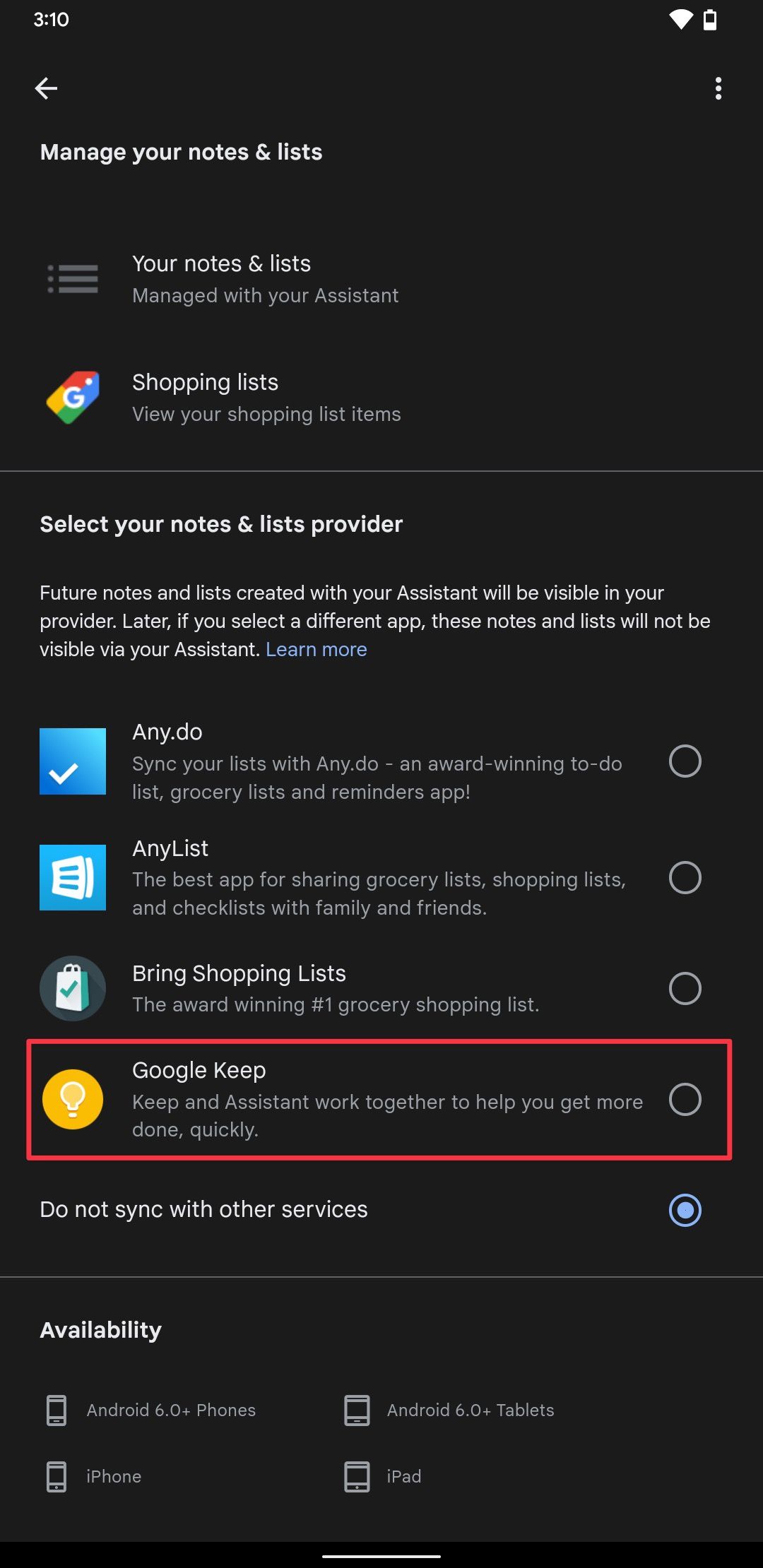 How to use Google Shopping List