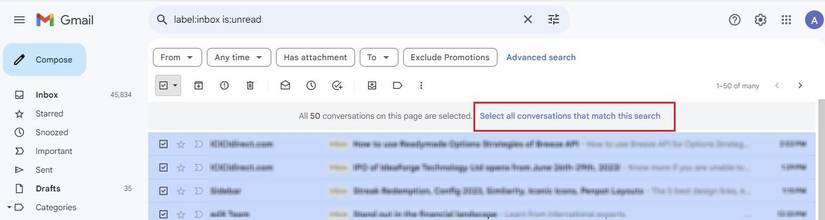 Gmail: How to mark all messages as read