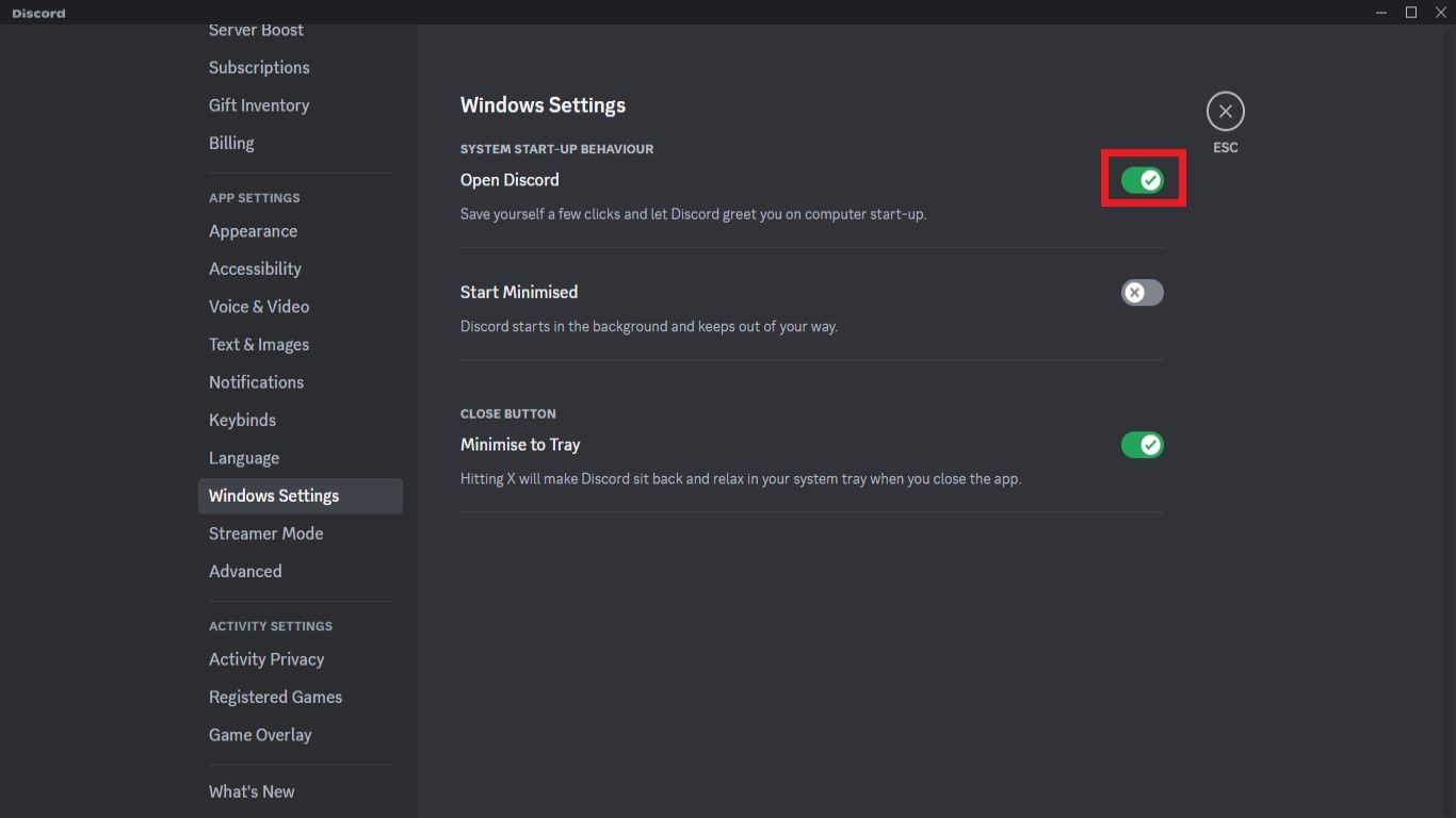 How to stop Discord opening at startup