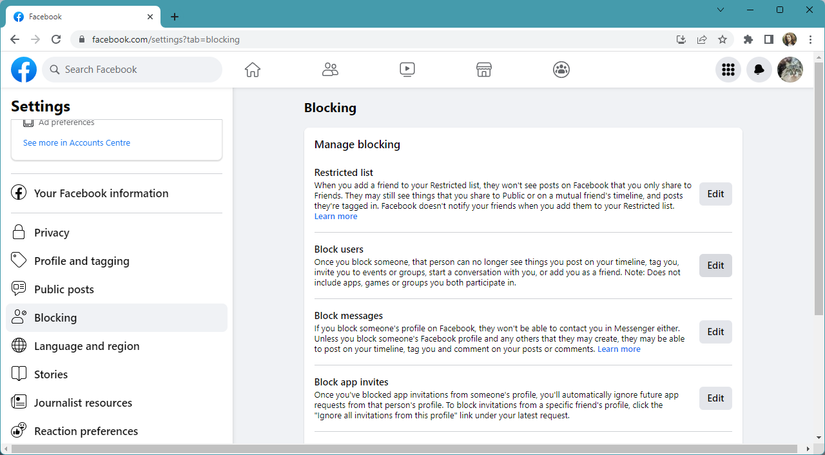 How to block and unblock Facebook users on your account