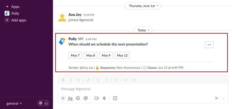 Slack: How to create a poll to make quick decisions