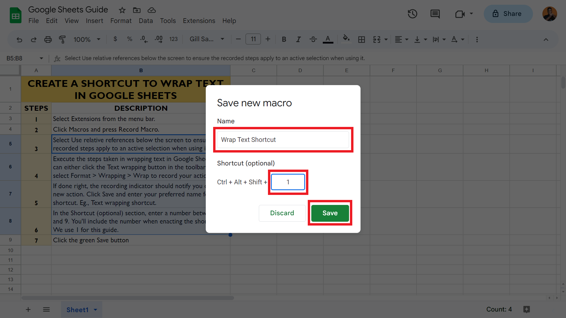 Google Sheets: How to wrap text in cells