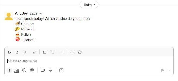 Slack: How to create a poll to make quick decisions