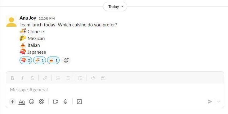 Slack: How to create a poll to make quick decisions