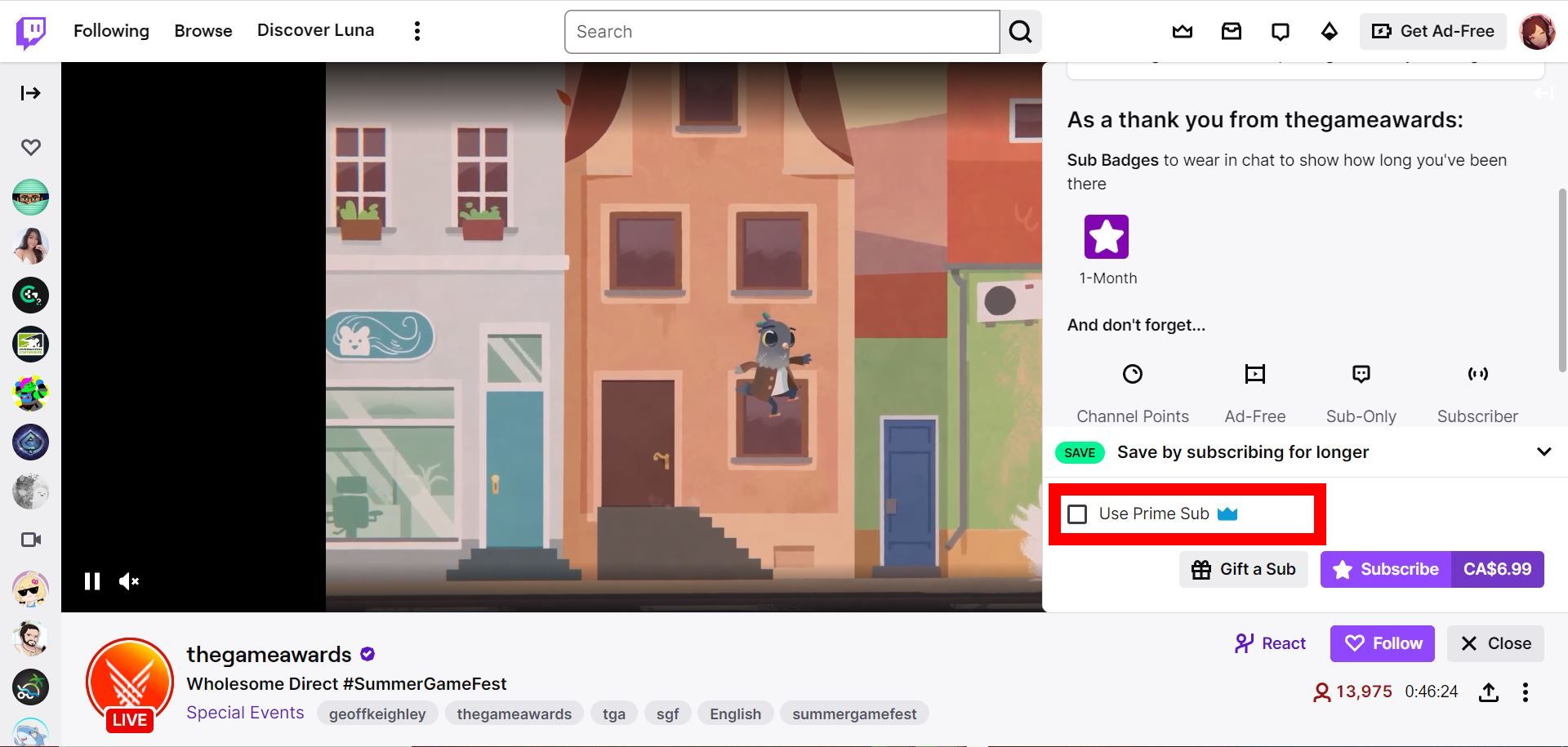 How to donate on Twitch