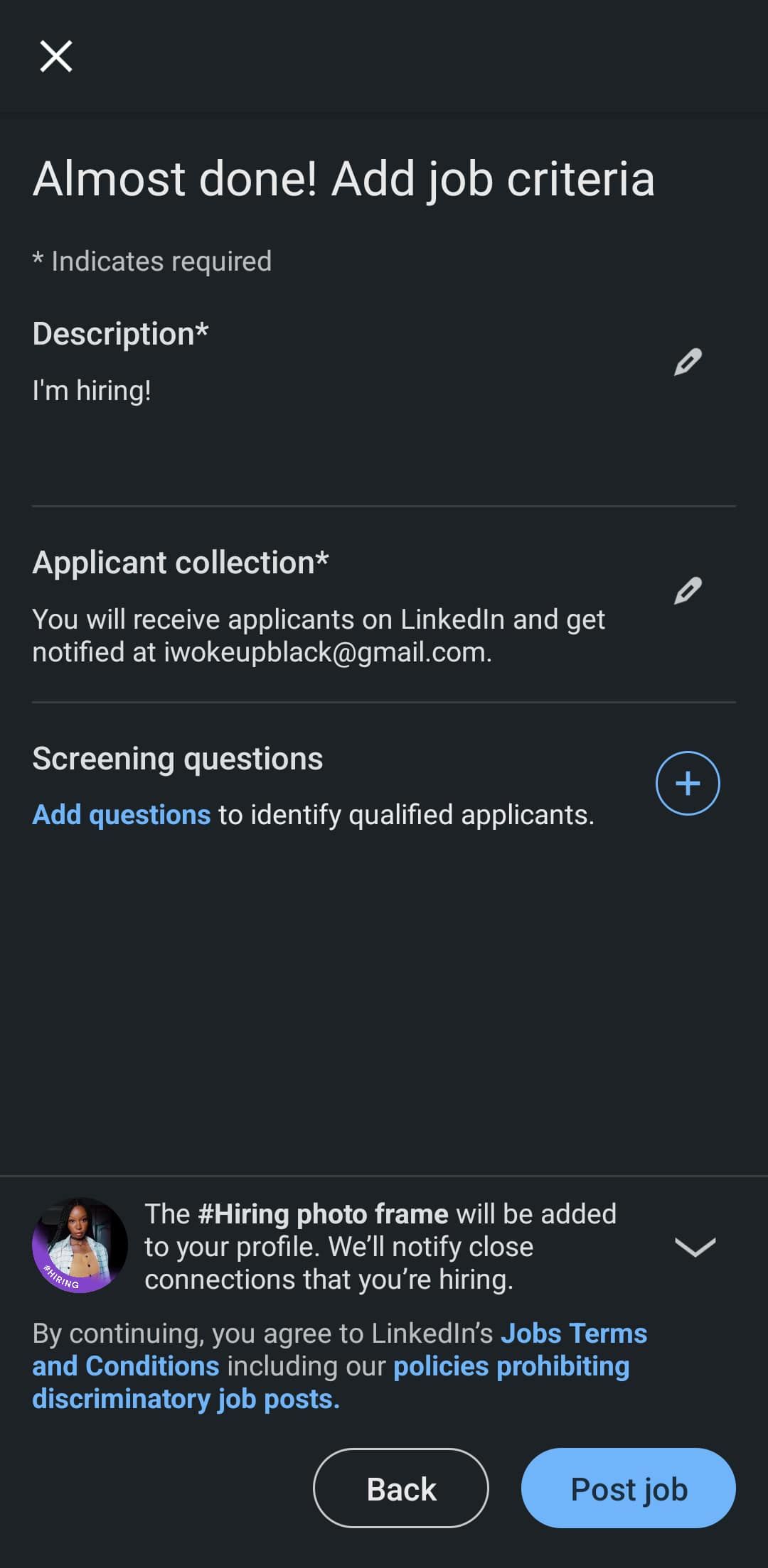 LinkedIn: How to post a job opening