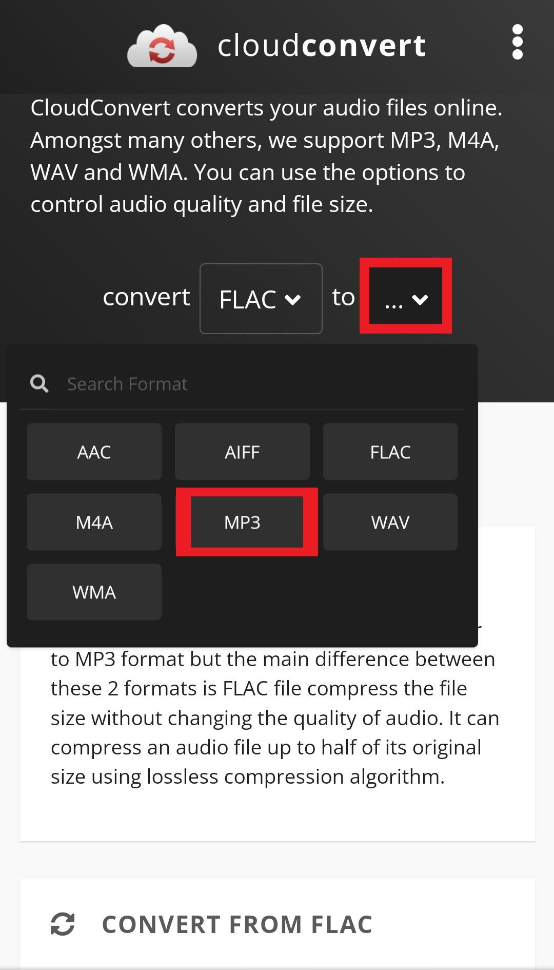 How to convert FLAC to MP3