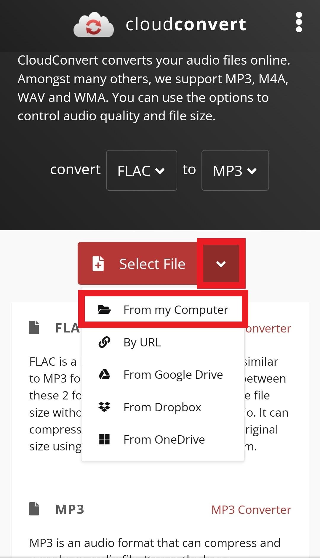 How to convert FLAC to MP3