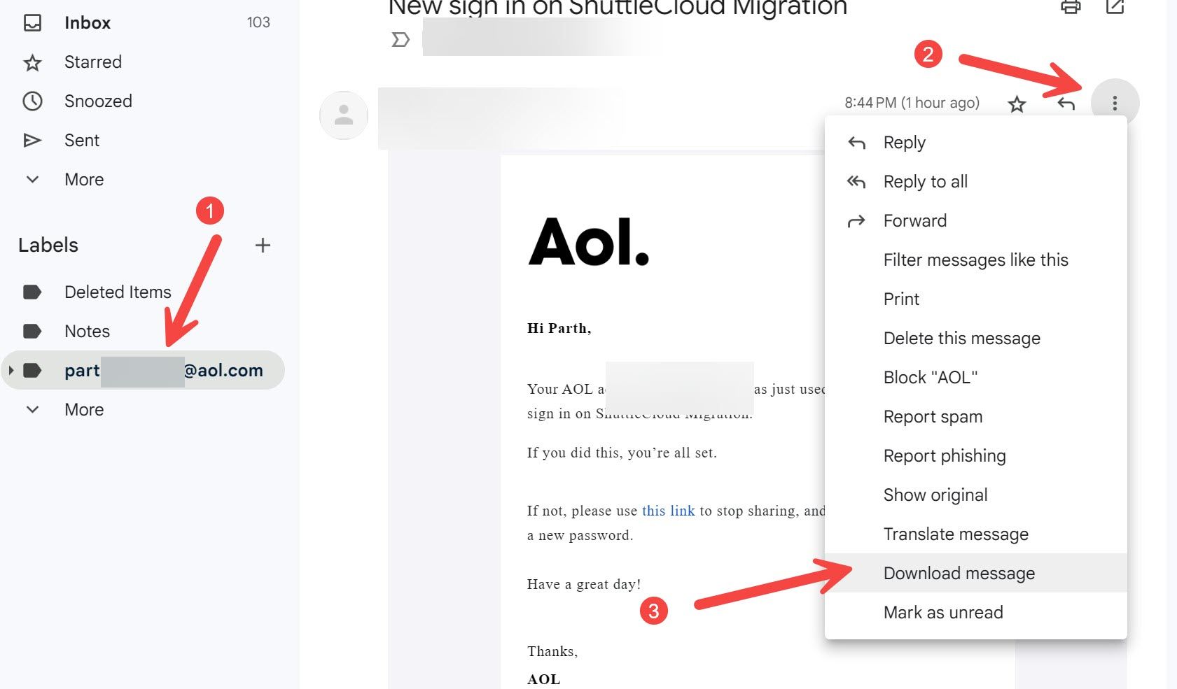 AOL: How to export your old messages to a different email provider