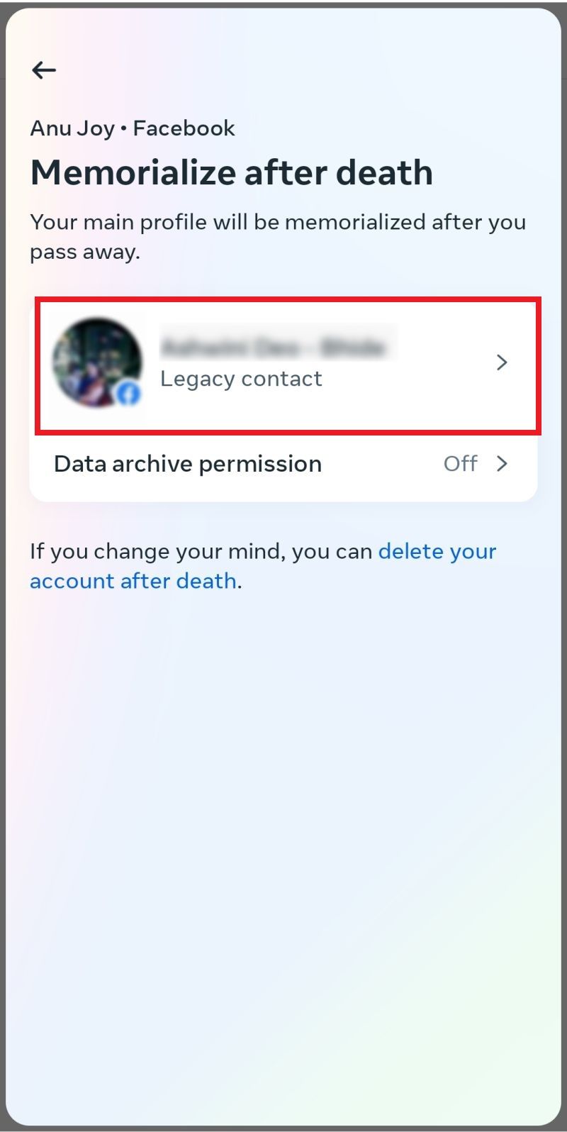 Facebook: How to create a legacy contact