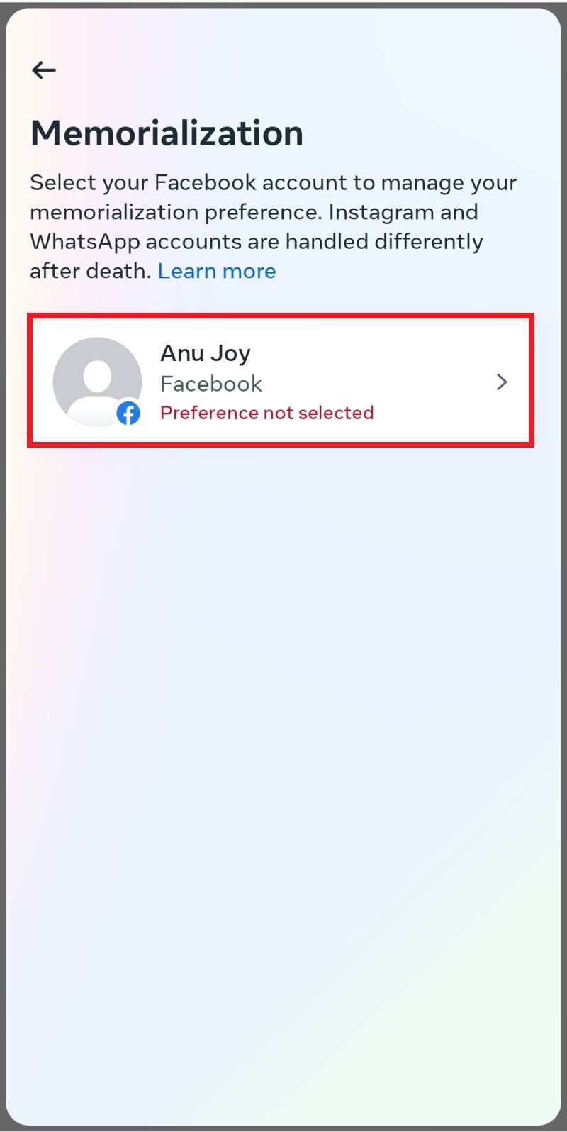 Facebook: How to create a legacy contact