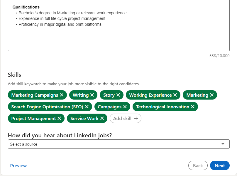 LinkedIn: How to post a job opening