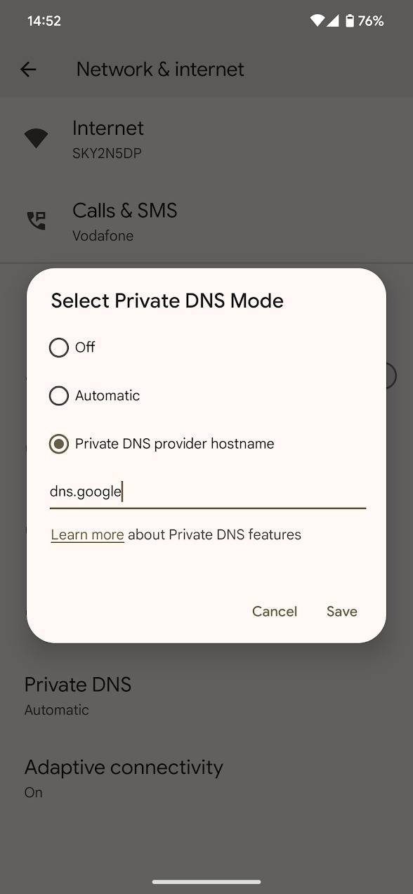 Ot How To Use My Custom Dns On Android R Selfhosted